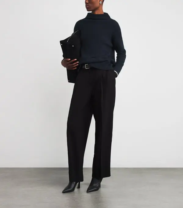 Vince Cashmere Funnel-neck Pullover - Navy