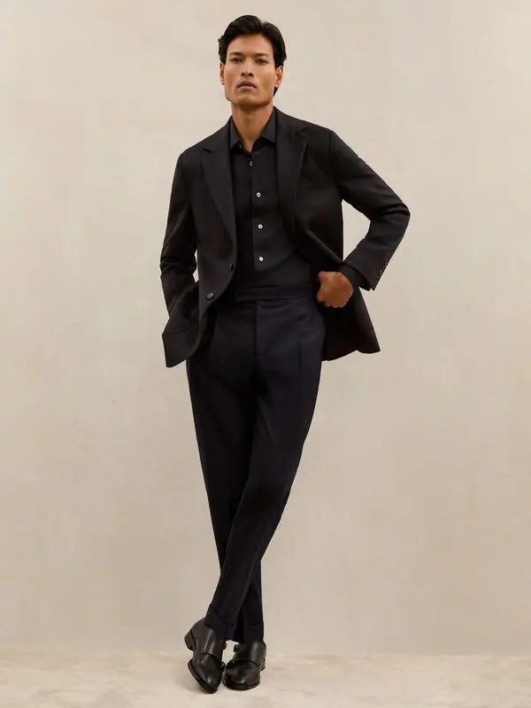 REISS Atelier Wool Tapered Trousers