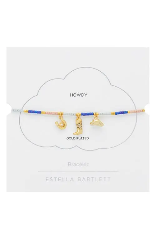Estée Lauder Cowboy Charm Beaded Slider Bracelet - Blue Multi/gold