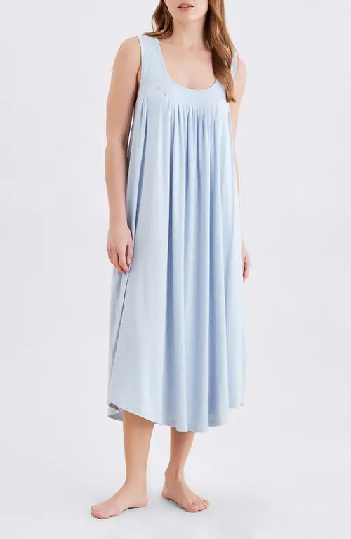 PAPINELLE Kate Pleated Stretch Modal Nightgown - Winter Blue