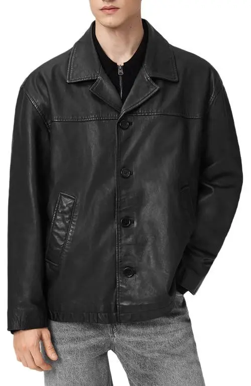 ALLSAINTS Bradwell Boxy Leather Coat