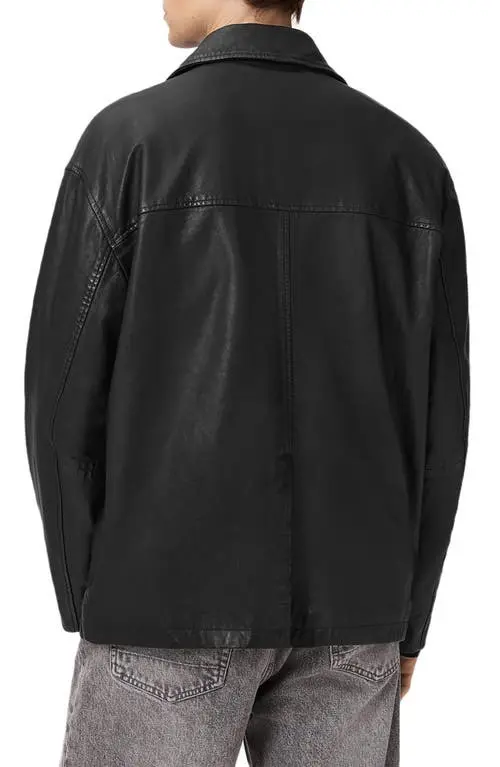 ALLSAINTS Bradwell Boxy Leather Coat