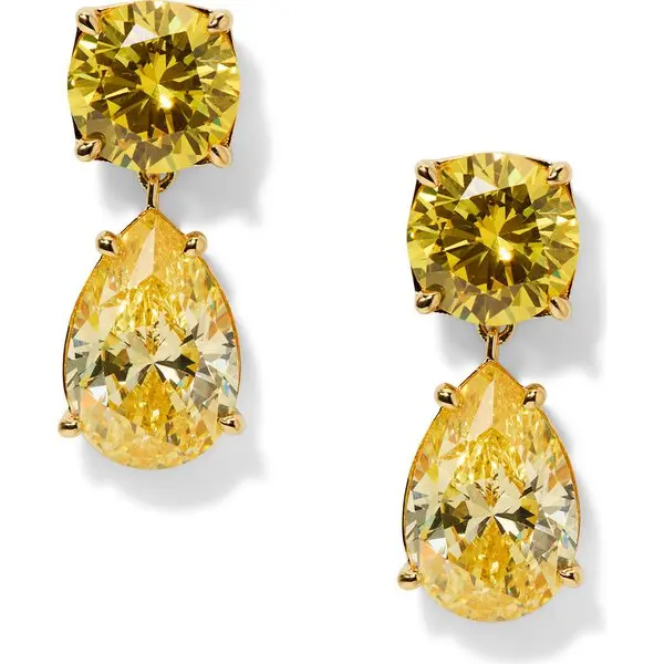 Nadri Maiden Cubic Zirconia Drop Earrings - Gold/yellow
