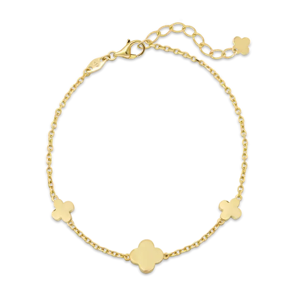 DEVATA Clover Charm Chain Bracelet In 14k Gold - Yellow Gold