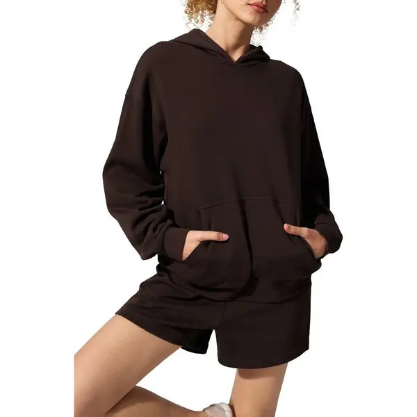 Lilysilk Silkerry™ Half-zip Hoodie - Espresso