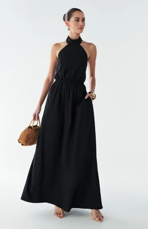 BWLDR Fay Linen Maxi - Black