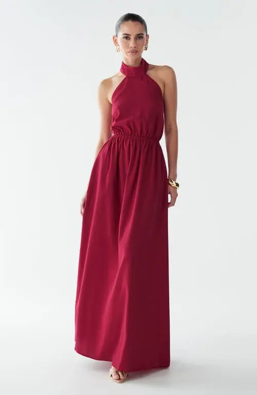 BWLDR Fay Linen Maxi - Cherry
