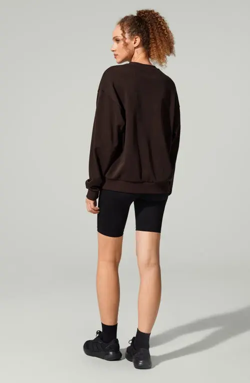 Lilysilk Silkerry™ Oversized Crew Pullover - Espresso