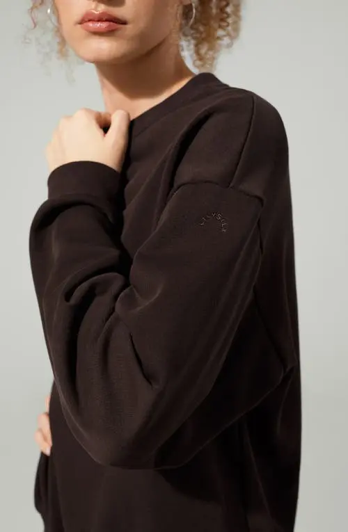 Lilysilk Silkerry™ Oversized Crew Pullover - Espresso