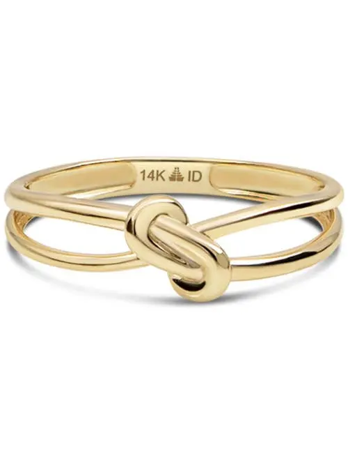 DEVATA Love Knot Statement Ring In 14k Gold - Yellow Gold