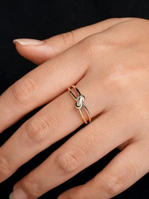 DEVATA Love Knot Statement Ring In 14k Gold