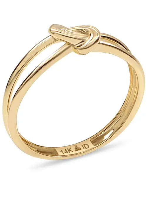 DEVATA Love Knot Statement Ring In 14k Gold