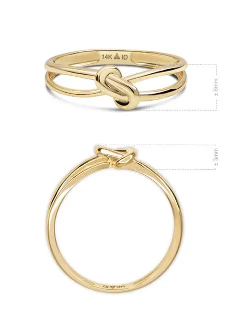 DEVATA Love Knot Statement Ring In 14k Gold