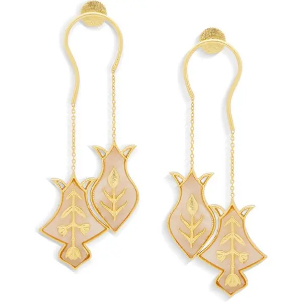 DHWANI BANSAL Hamsa Dangle Earrings - Gold Plated