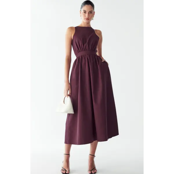 WILLA Liliana Fit And Flare Maxi Dress - Plum