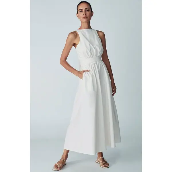 WILLA Liliana Fit-and-flare Maxi Dress - White