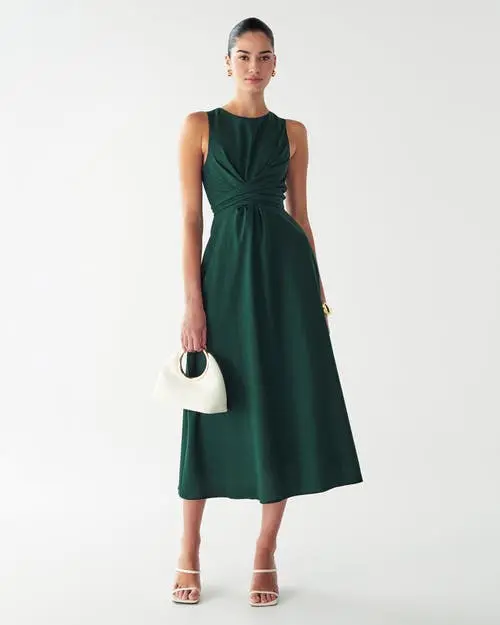 WILLA Revival Midi Dress - Emerald