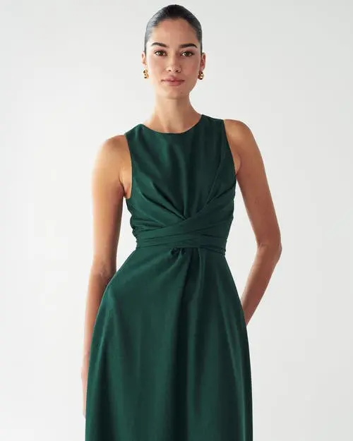 WILLA Revival Midi Dress - Emerald