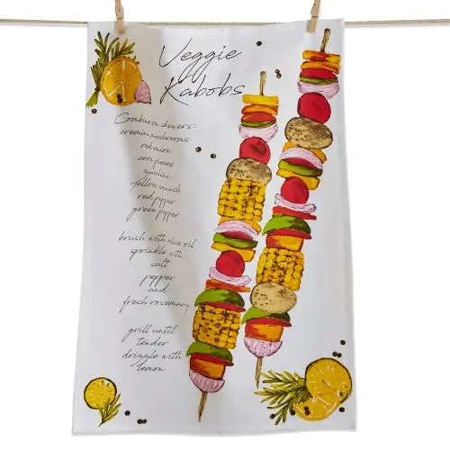 TAG Multicolor Kabob Dishtowel Cotton Kitchen Towels Summer - Multicolored