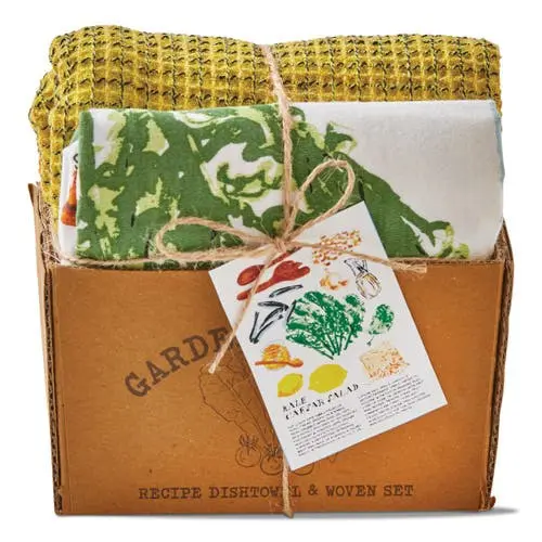 TAG Kale Caesar Salad Dishtowel Set Of 2 Multicolor Cotton Towels