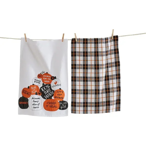 TAG Halloween Trick Or Treat Dishtowel Set Of 2 Multicolor - Multicolored