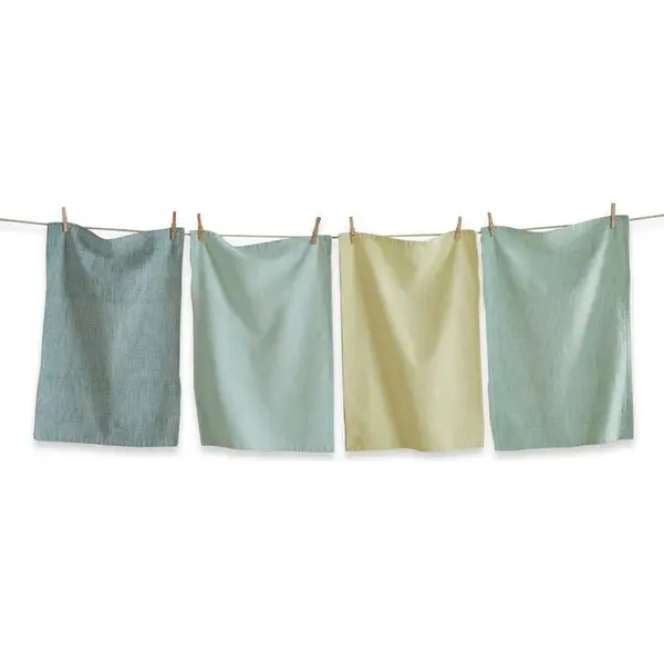 TAG Linea Dishtowel Set Of 4 Multi Cotton Kitchen Towels - Blue