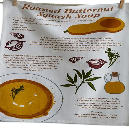 TAG Butternut Squash Kitchen Towel Set Of Two Multicolor Cotton - Multicolored