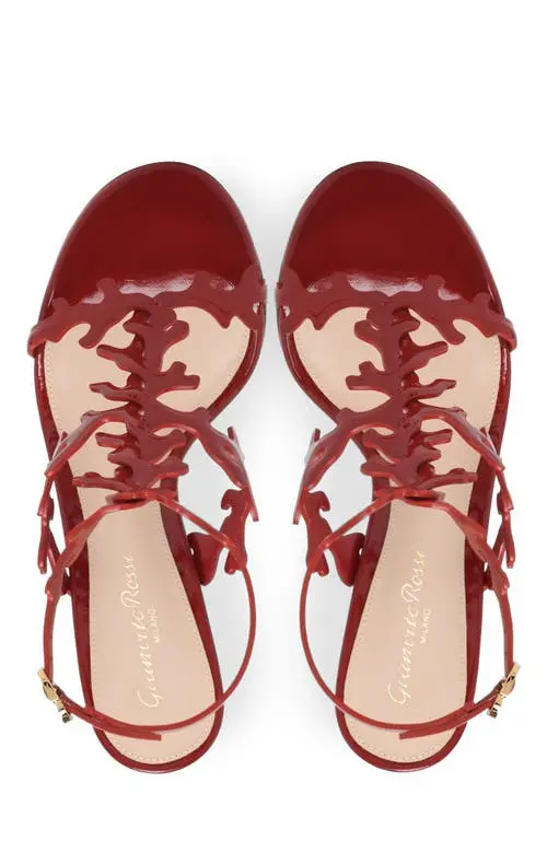 GIANVITO ROSSI Ocean Sandal With Stiletto Heel - Red Nappa