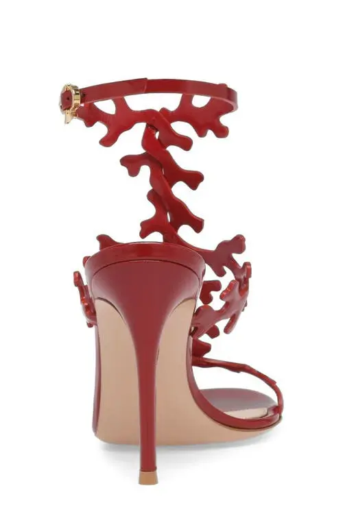 GIANVITO ROSSI Ocean Sandal With Stiletto Heel - Red Nappa