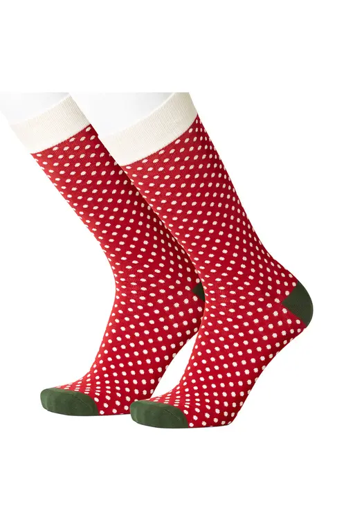 BEAU TIES OF VERMONT Polka Dot Over-the-calf Socks - Holiday Polka