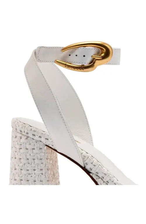 Larroude Dolly Verona Sandal - White Leather And White Raffia