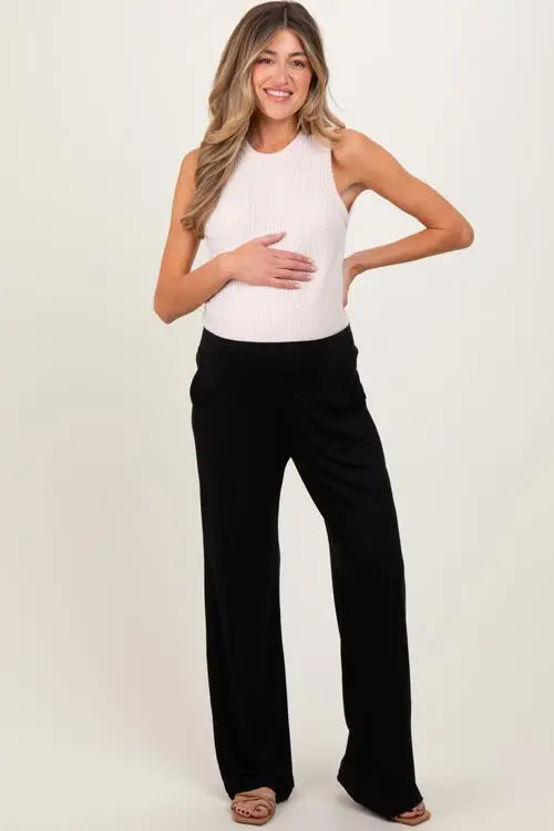 PINKBLUSH Basic Wide Leg Pocketed Pants