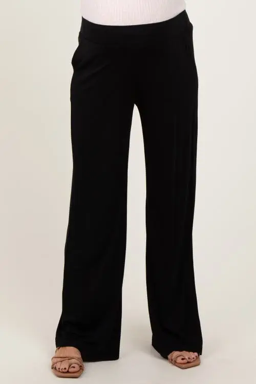 PINKBLUSH Basic Wide Leg Pocketed Pants