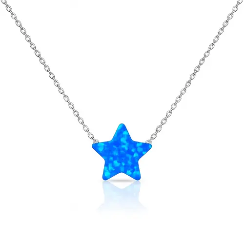 DONATELLO GIAN Sterling Silver Star Pendant Necklace - Blue