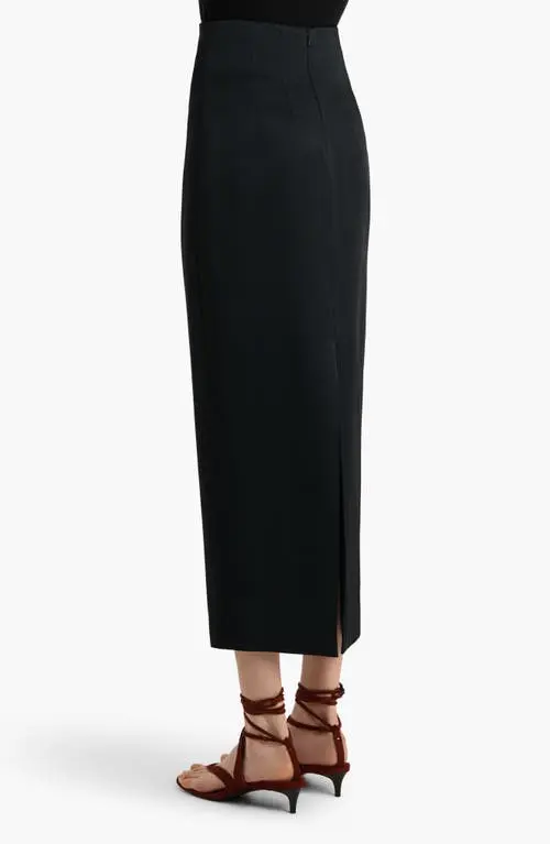 Khaite Loxley Ponte Knit Pencil Skirt - Black