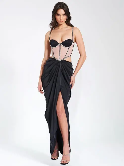 MISS CIRCLE NEW YORK Cadence Satin Corset Gown