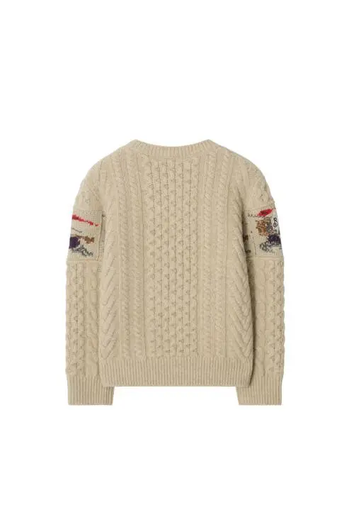 Burberry Aran Knit Wool Cashmere Sweater