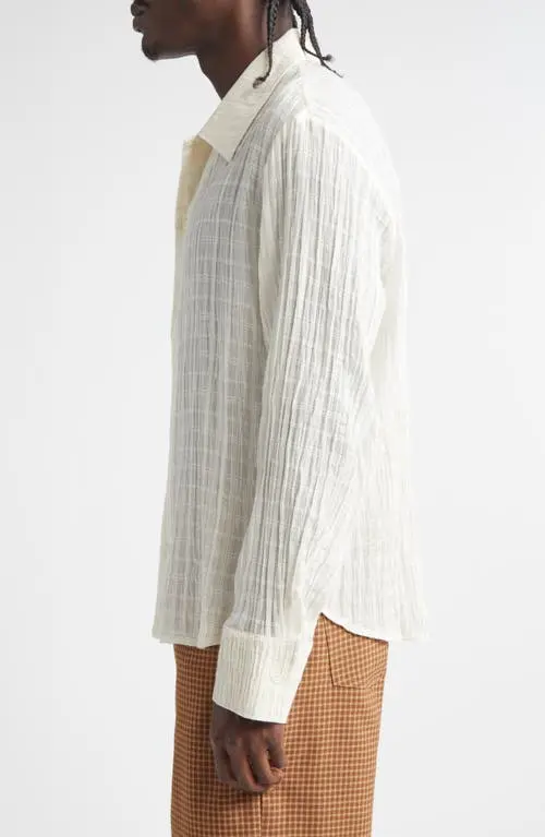Séfr Ignacio Check Cotton Button-up Shirt - Cloud White Check