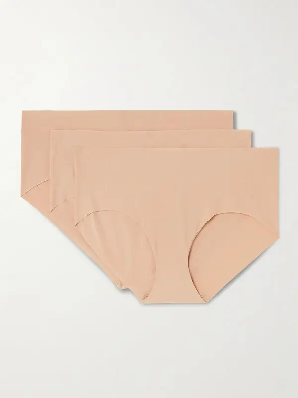 Commando Butter Set Of Three Stretch-micro Modal Briefs - Neutrals