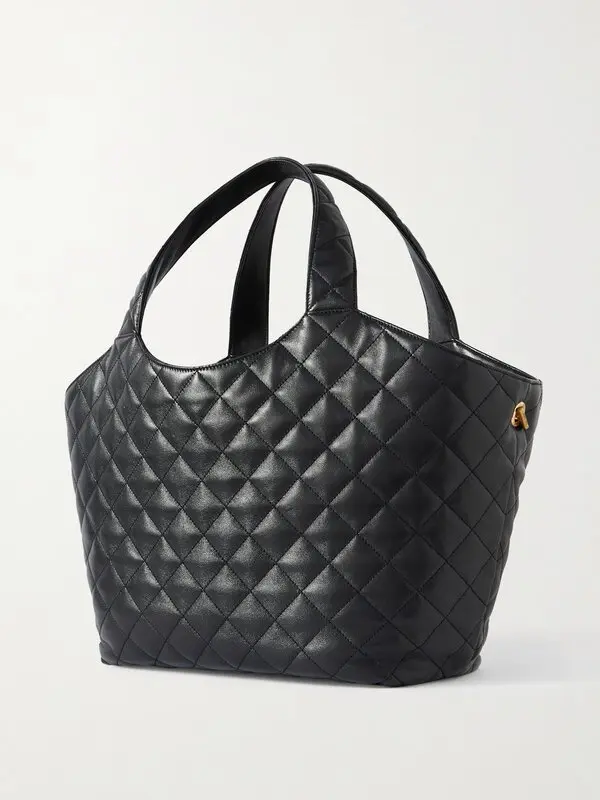 Saint Laurent Icare Medium Matelassé Leather Tote - Black
