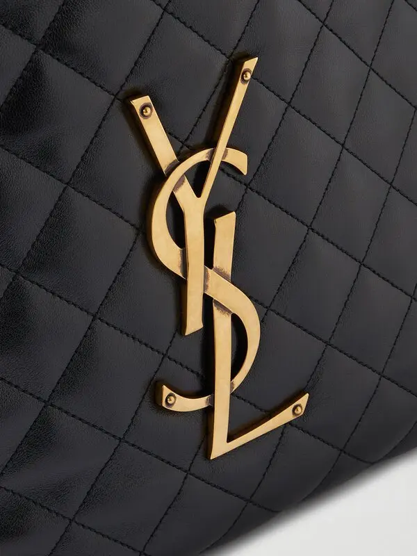 Saint Laurent Icare Medium Matelassé Leather Tote - Black