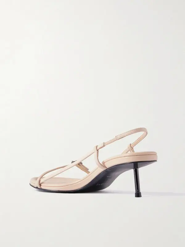 ST. AGNI Petit Belt Recycled-twill And Leather Slingback Sandals