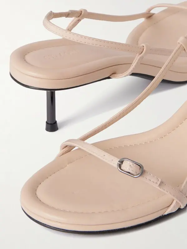 ST. AGNI Petit Belt Recycled-twill And Leather Slingback Sandals