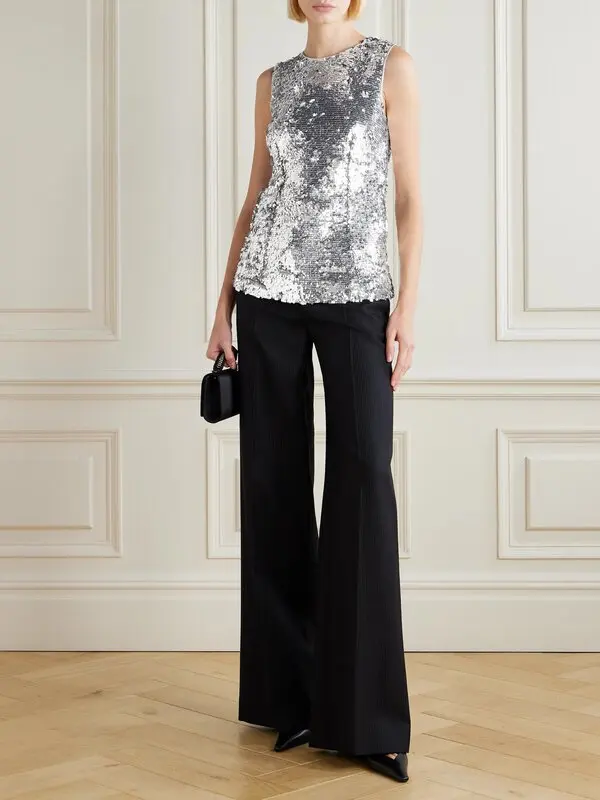 Dolce & Gabbana Sequined Satin Top