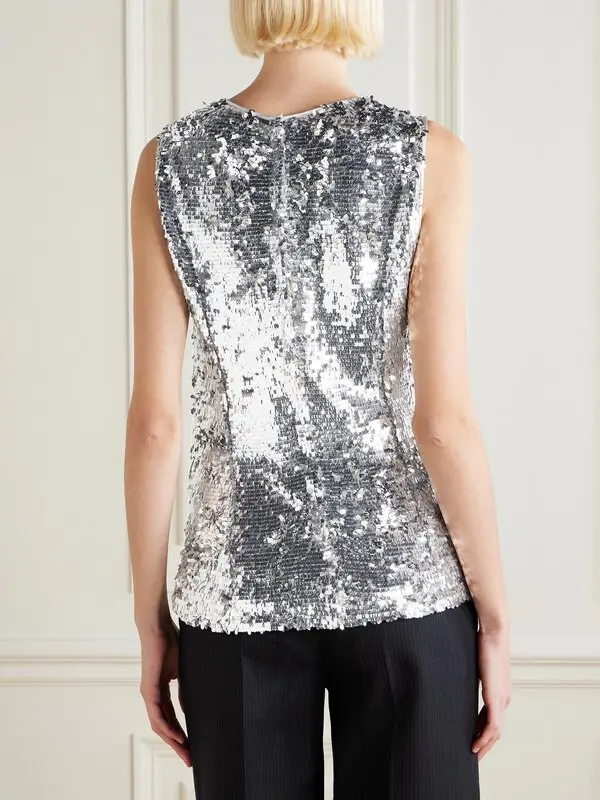 Dolce & Gabbana Sequined Satin Top