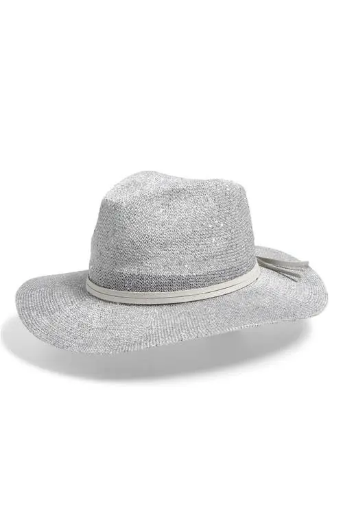 Treasure & Bond Sequin Knit Cowboy Hat - Silver