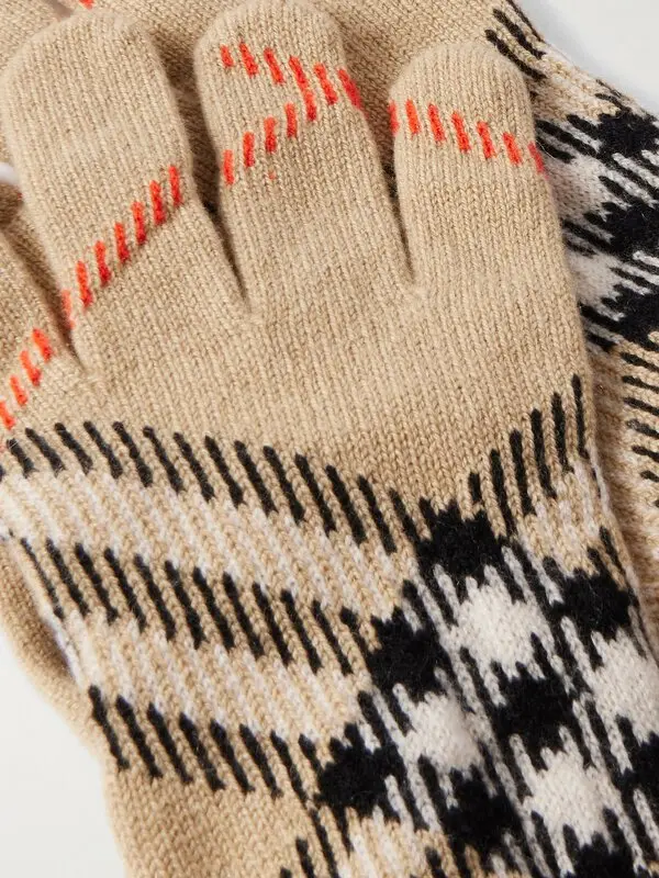 Burberry Checked Cashmere-blend Gloves