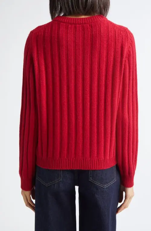 Johnstons Of Elgin Lecht Cashmere Ribbed Crewneck Sweater - Claret