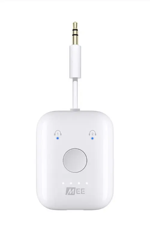 MEE AUDIO Connect Air In-flight Bluetooth Wireless Audio Transmitter For Airpods & Headphones - White