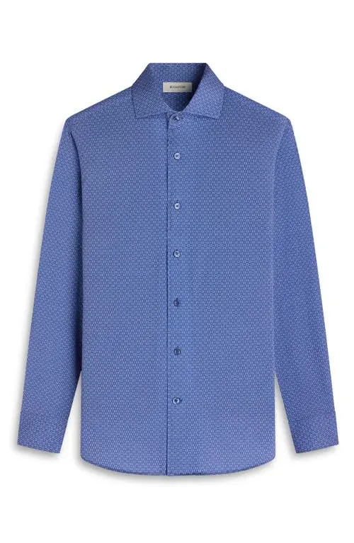 Bugatchi Devon Ooohcotton® Mosaic Print Button-up Shirt - Thistle